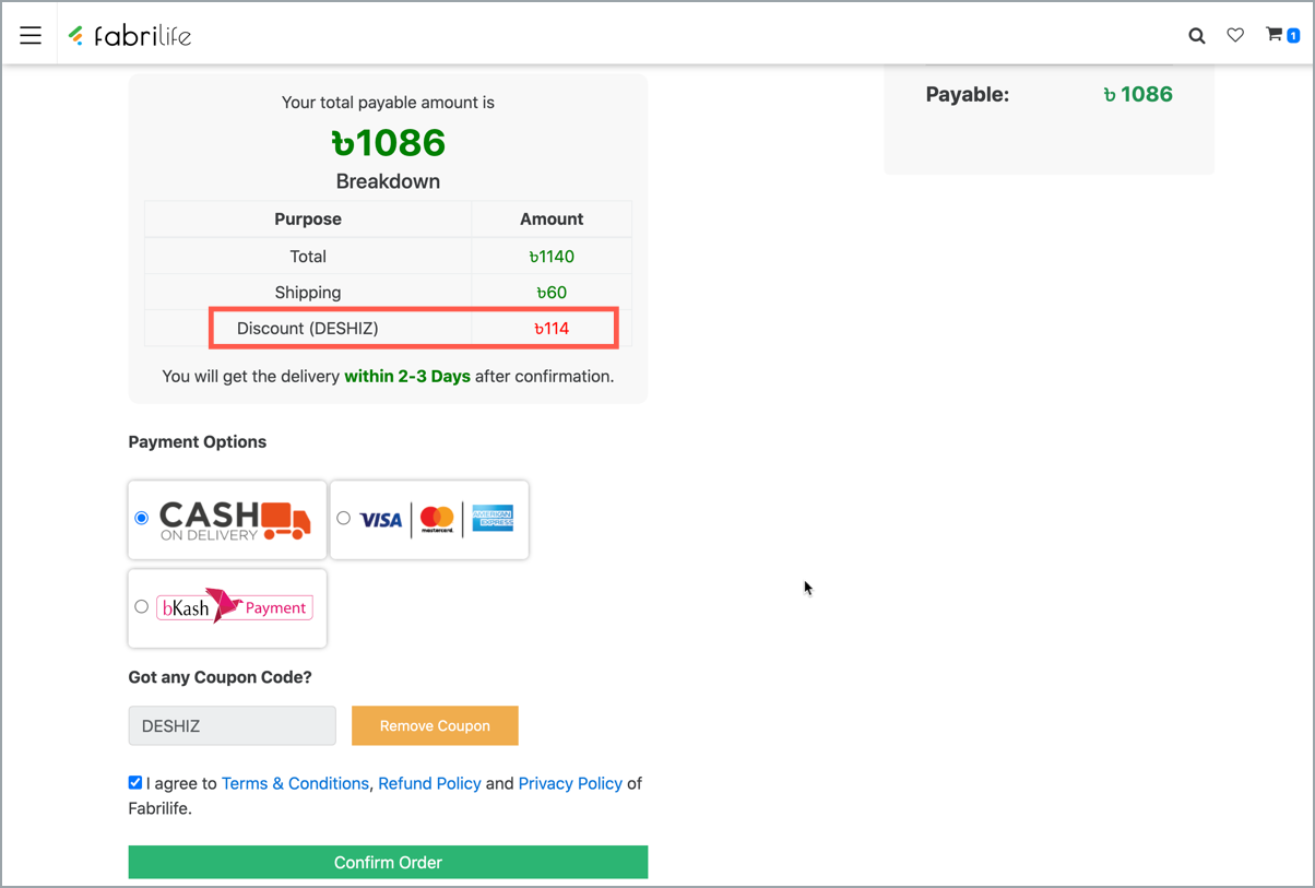 Fabrilife Coupon Code 2022 → DESHIZ (Flat 10% Off)